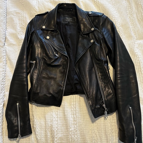 Zara | Jackets & Coats | Zara Xs Authentic Leather Moto Jacket | Poshmark